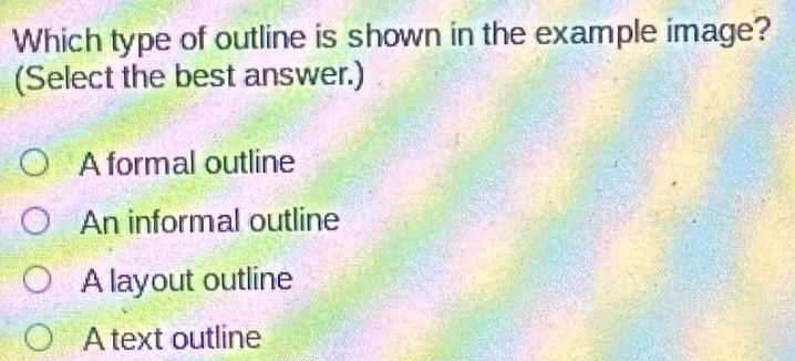 Solved: Which type of outline is shown in the example image? (Select ...