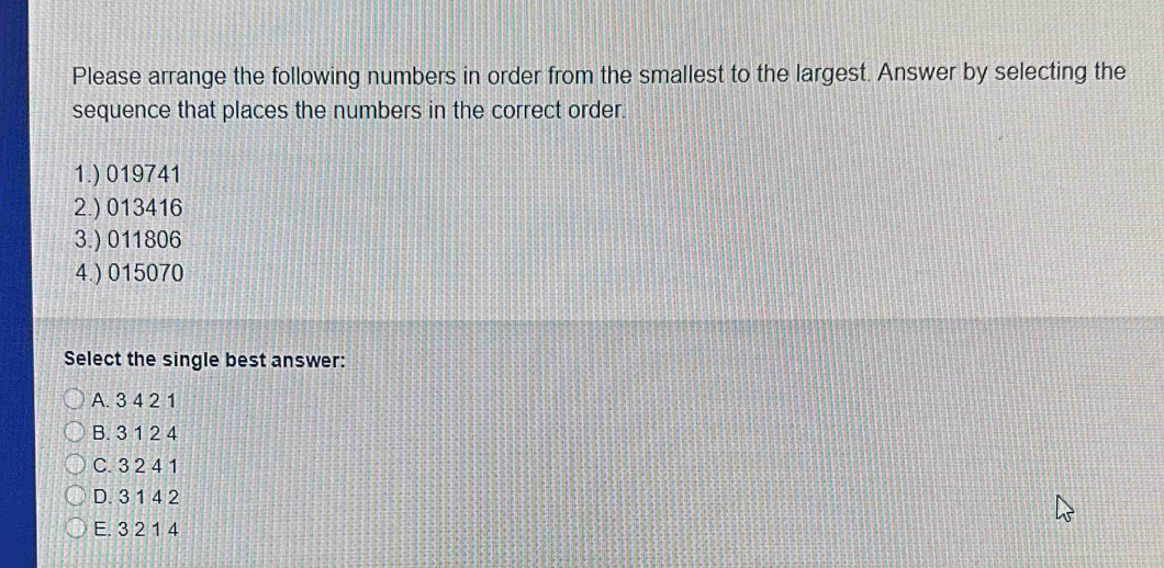 Solved: Please arrange the following numbers in order from the smallest ...