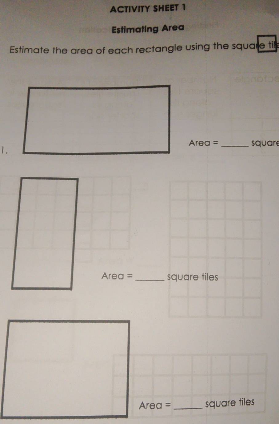 Solved: ACTIVITY SHEET 1 Estimating Area Estimate the area of each ...