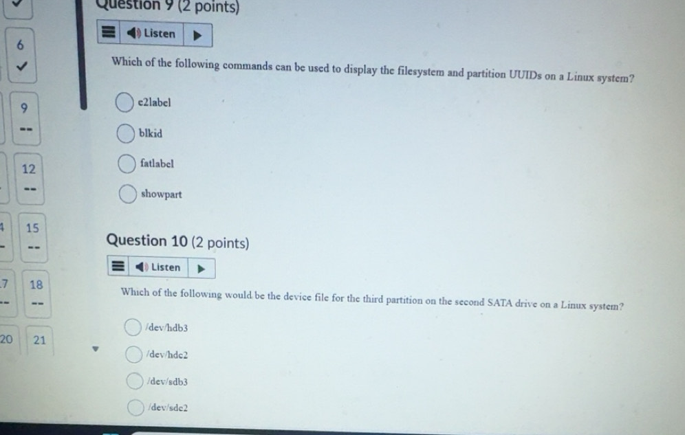 Solved: Listen 6 Which of the following commands can be used to display ...