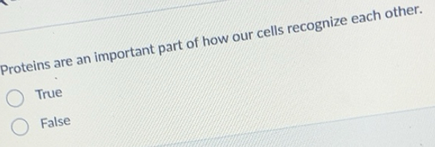 Solved: Proteins are an important part of how our cells recognize each ...