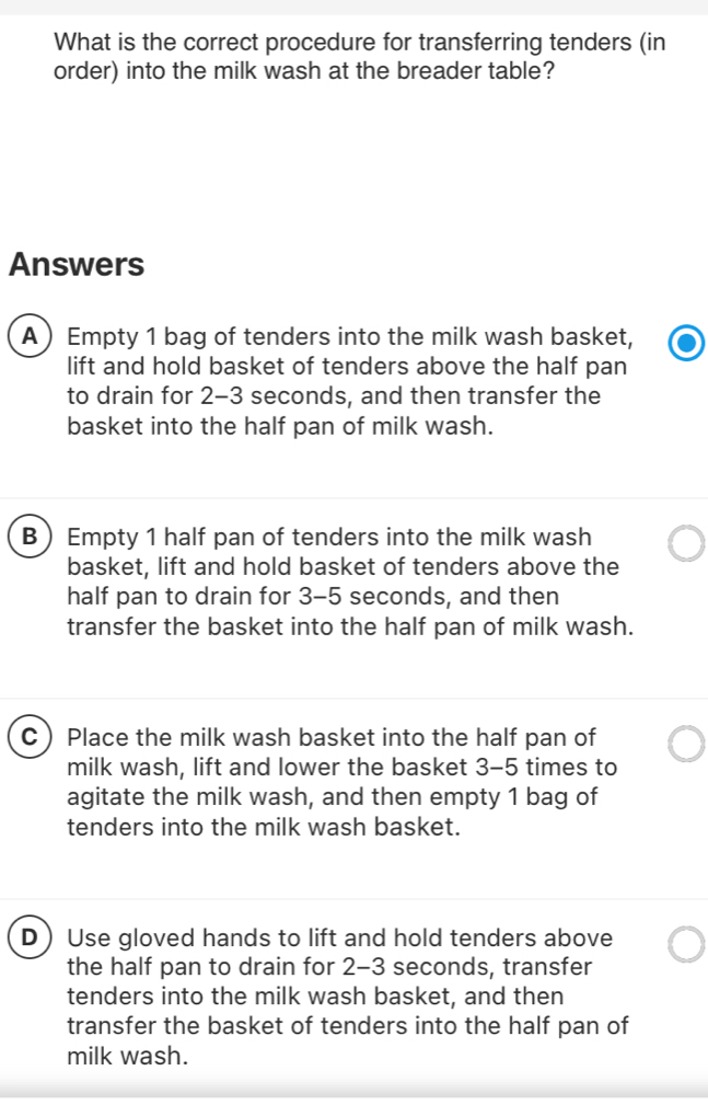 Solved: What is the correct procedure for transferring tenders (in ...
