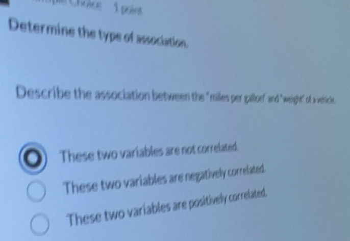 Solved: a AB 1 point Determine the type of association. Describe the ...