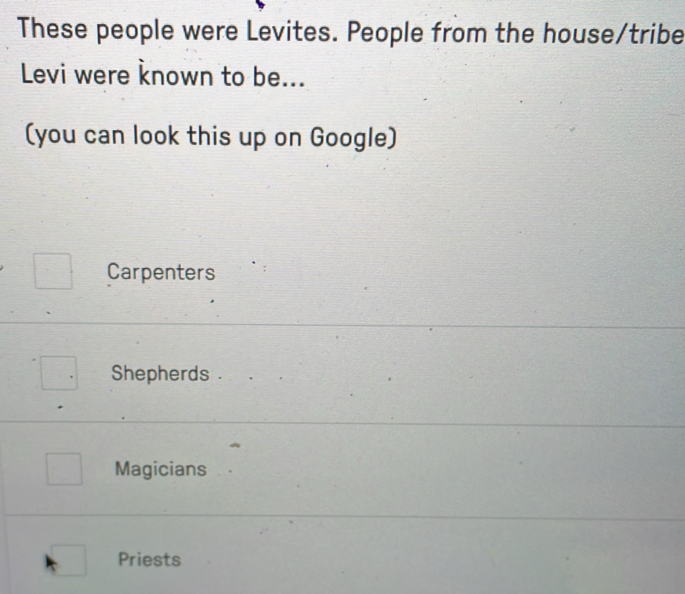 Solved: These people were Levites. People from the house/tribe Levi ...