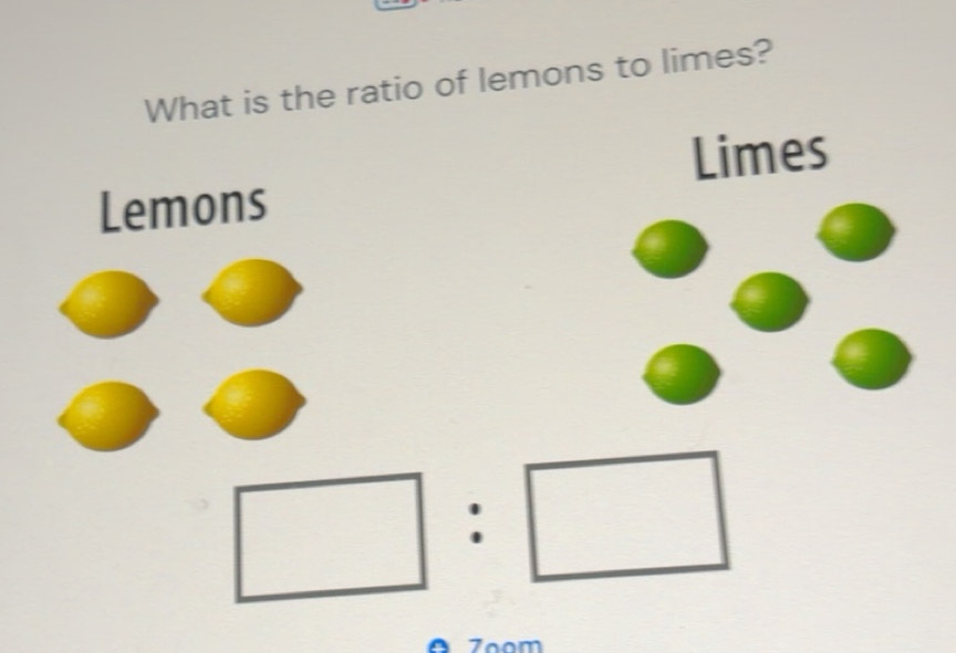 Solved: What is the ratio of lemons to limes? Limes Lemons I [Math]