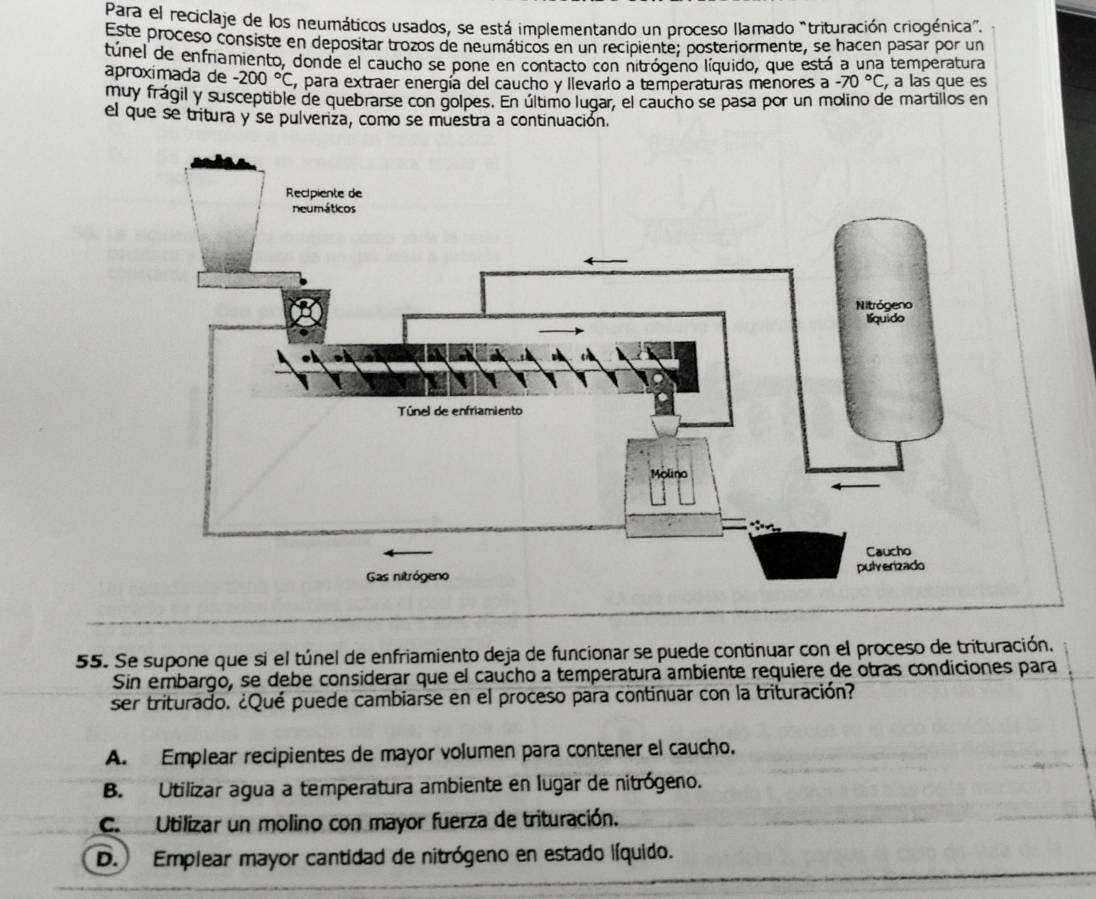 Resuelto:Para el reciclaje de los neumáticos usados, se está ...