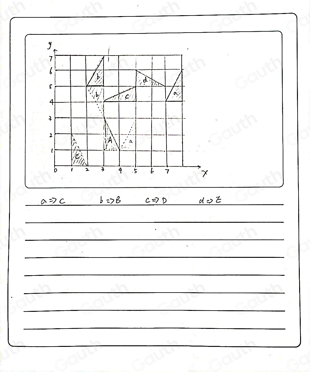 Solved: The diagram shows five triangles, A, B, C, D and E. Look at the ...