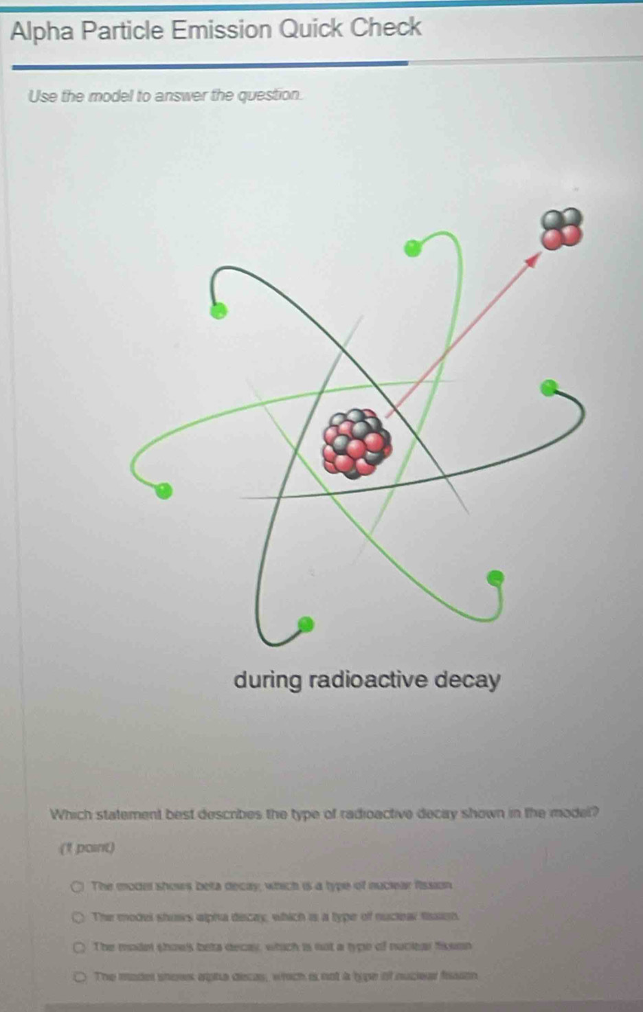 Solved: Alpha Particle Emission Quick Check Use the model to answer the ...