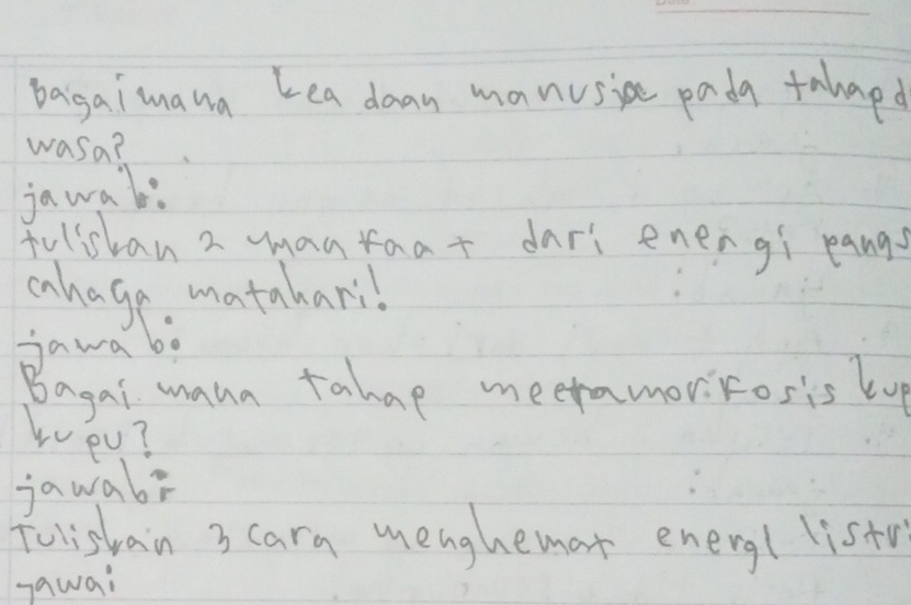 Telah dijawab:bagaimana Lea dean manusic pada tahaed wasa? jawal ...