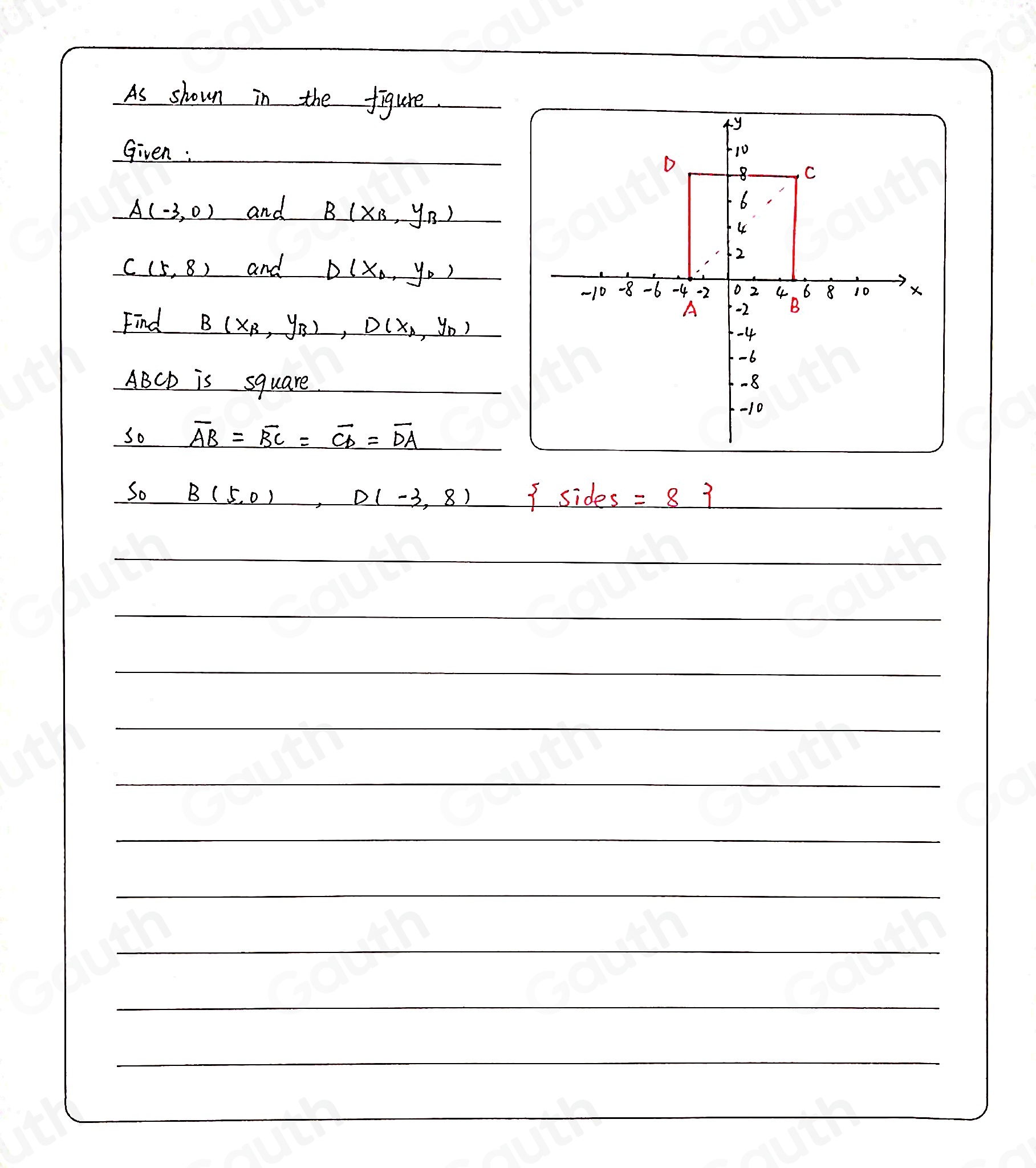 Solved: A square is drawn on a coordinate grid so that two diagonally ...