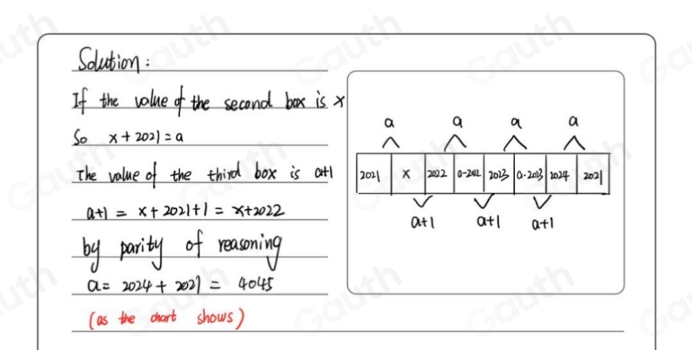 Solved: There are eight boxes in the strip shown. Numbers in adjacent ...