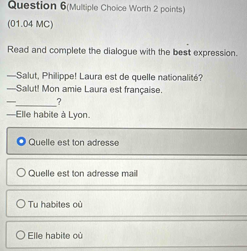 Solved: Question 6(Multiple Choice Worth 2 points) (01.04 MC) Read and ...