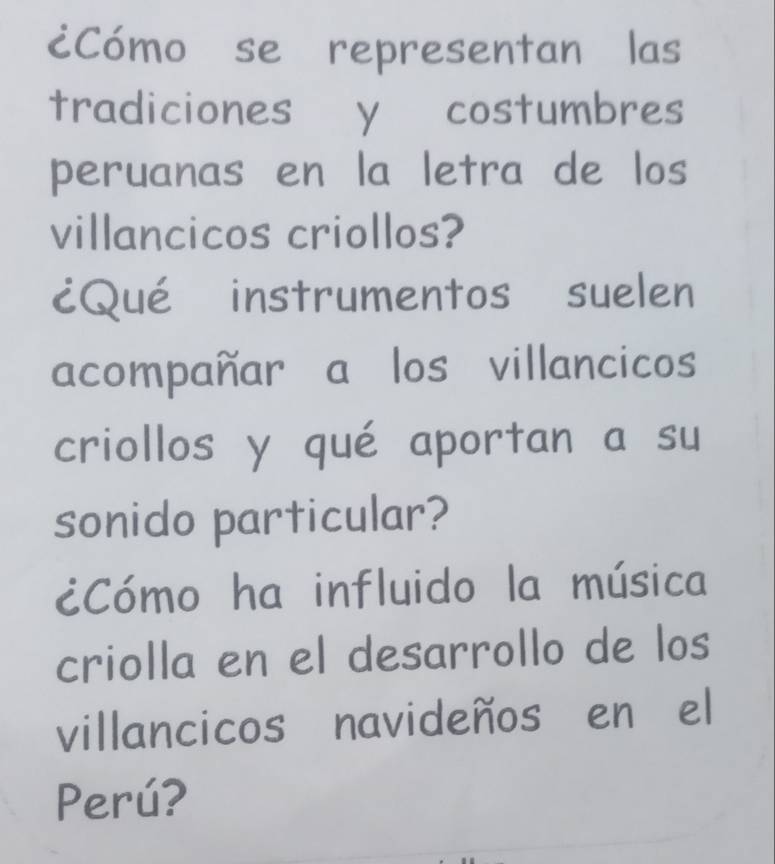 Resuelto:¿Cómo se representan las tradiciones y costumbres peruanas en ...