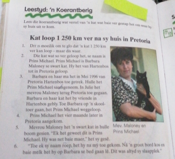 Solved: Leestyd: 'n Koerantberig S Lees die koerantberig wat vertel van ...