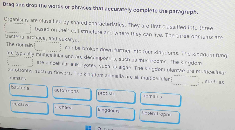 Solved: Drag and drop the words or phrases that accurately complete the ...