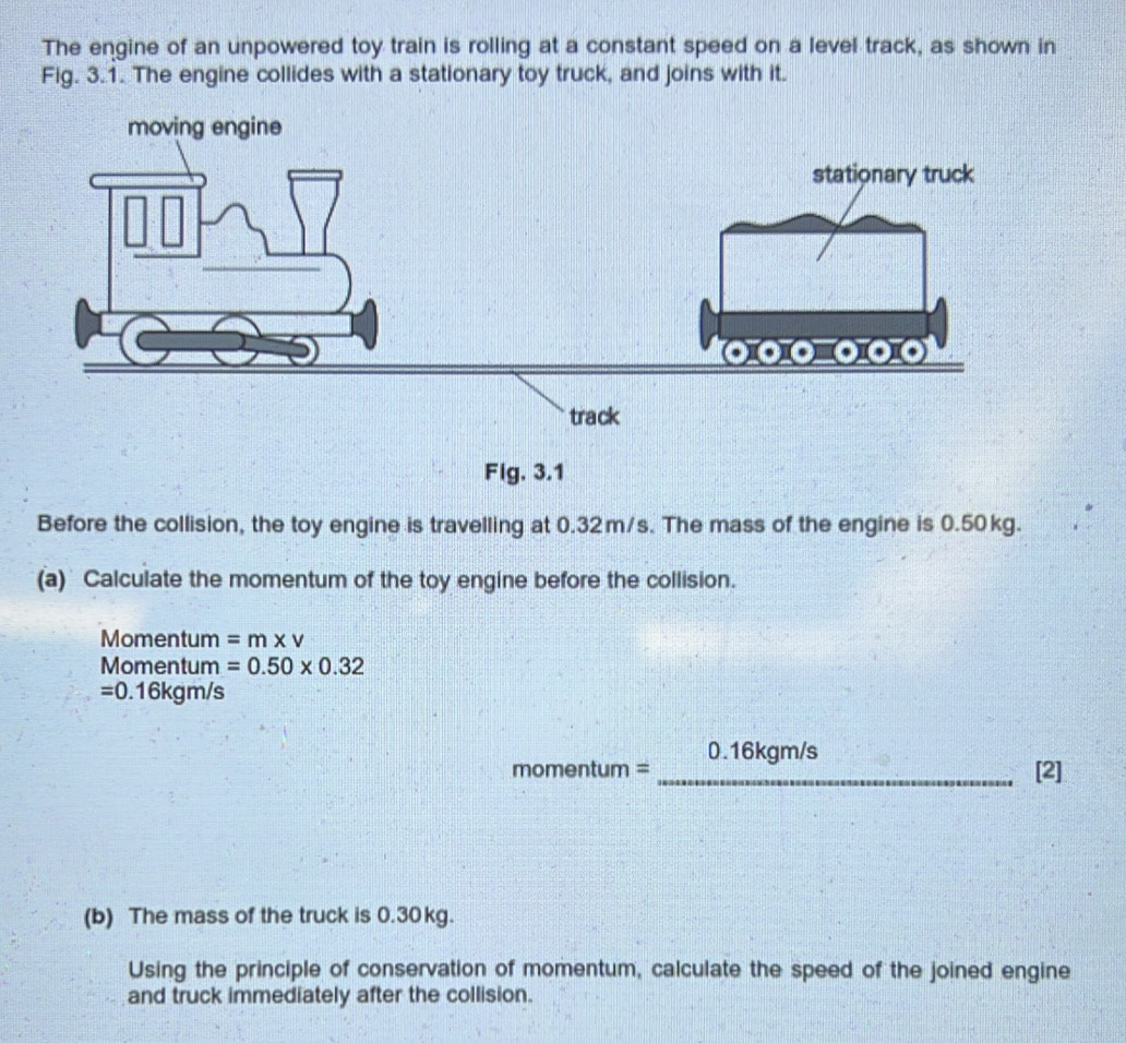 Solved: The engine of an unpowered toy train is rolling at a constant ...