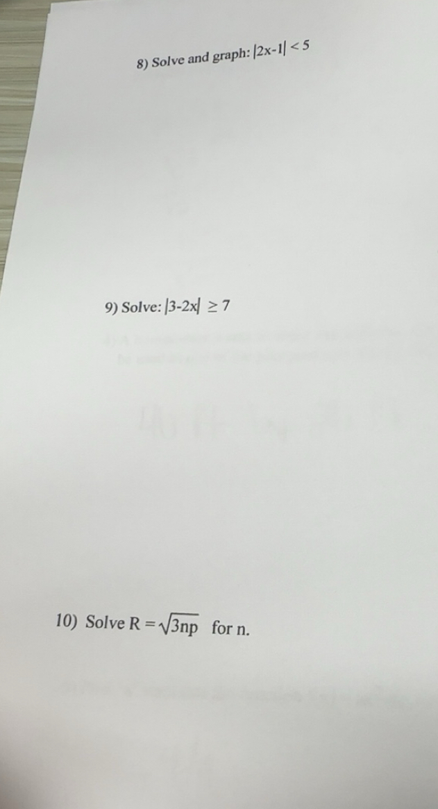 Solved: Solve and graph: |2x-1|