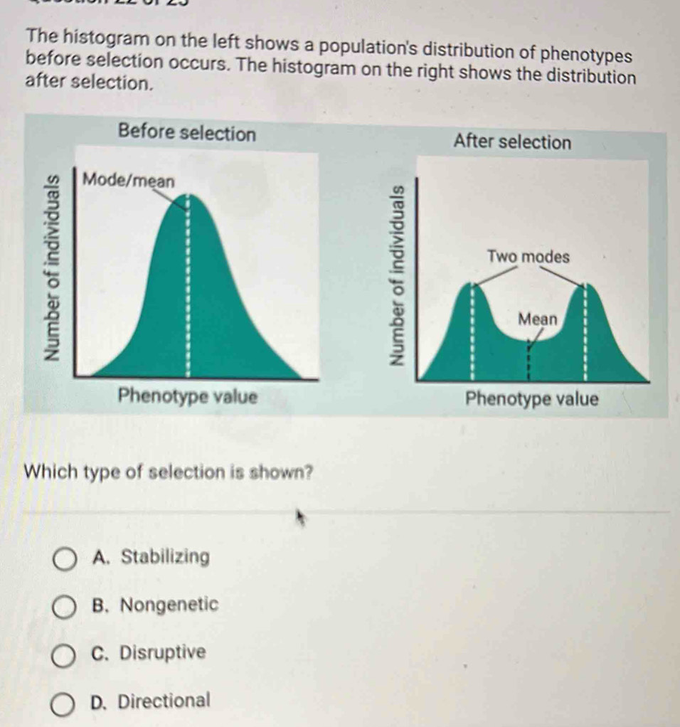 Solved: The histogram on the left shows a population's distribution of ...