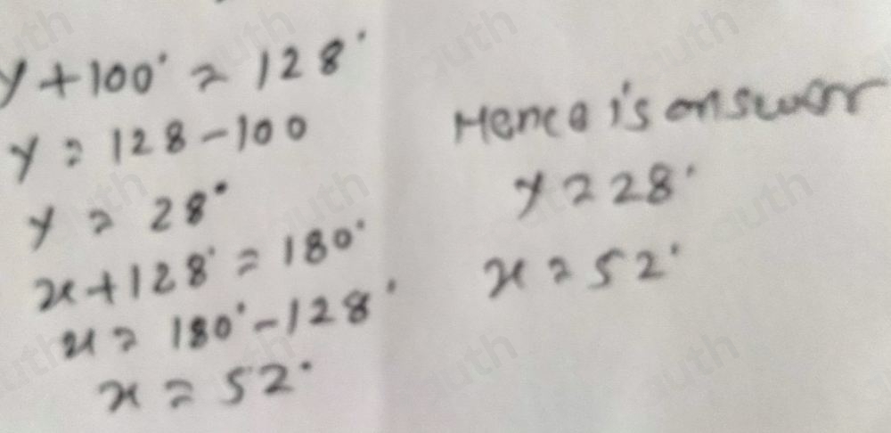 Solved: The diagram below, not drawn to scale, shows two straight lines ...