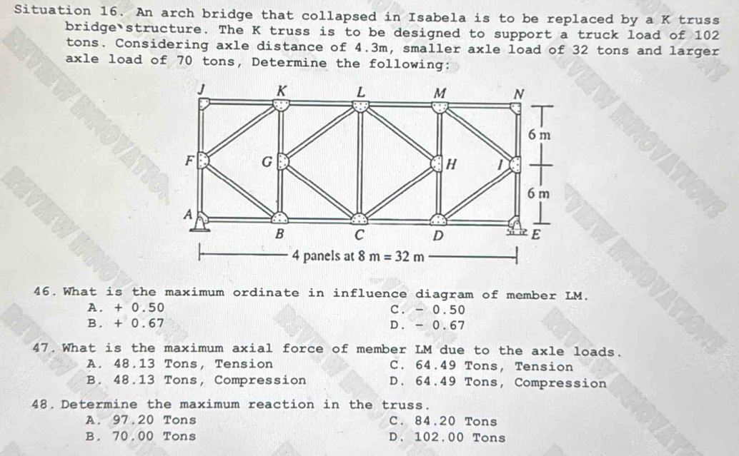 Solved: Situation 16. An arch bridge that collapsed in Isabela is to be ...