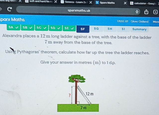 Solved: Ssoft and hard fm r Seneca - Learn 2x Sparx Maths calculator ...