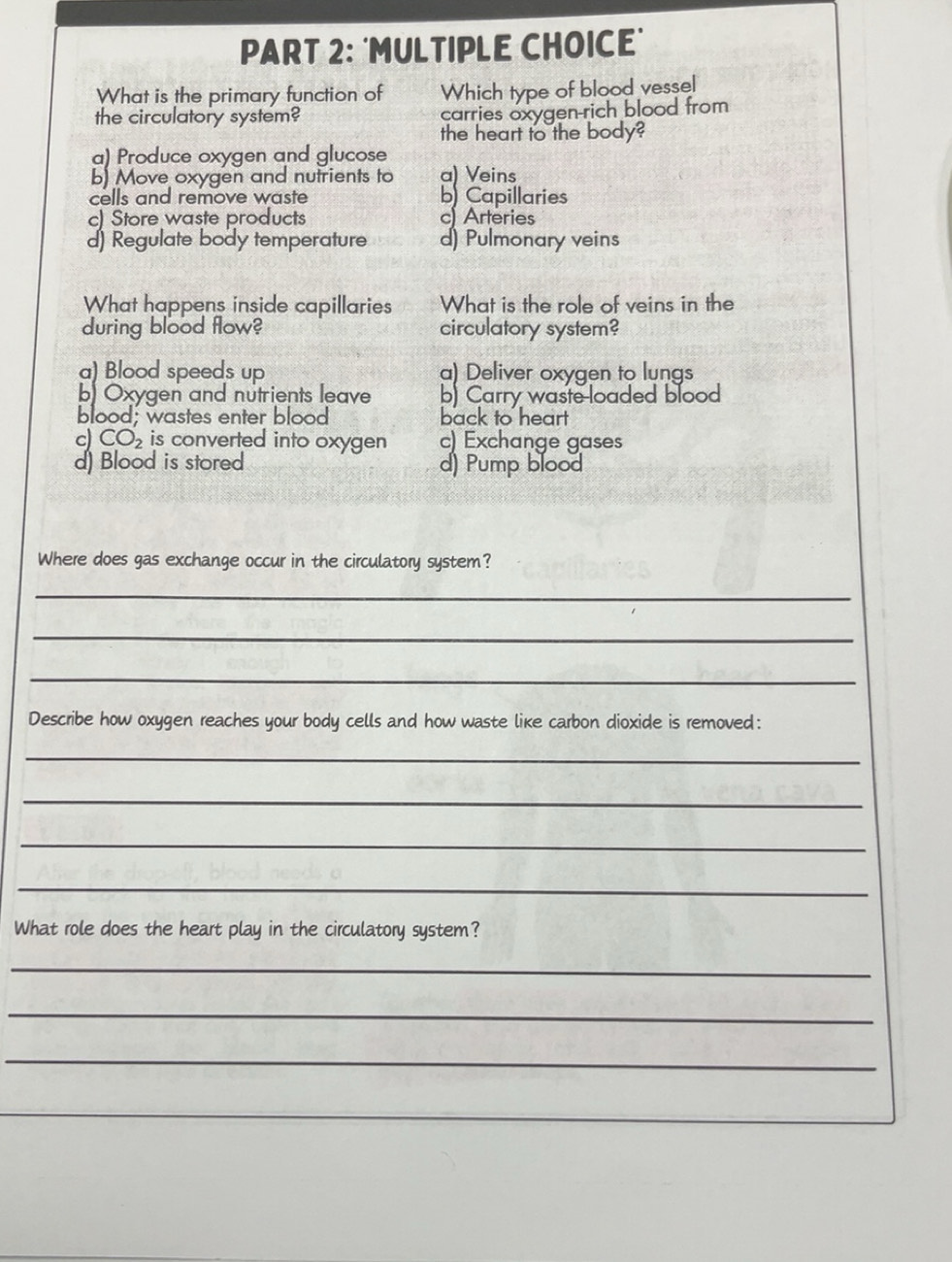 Solved: 'MULTIPLE CHOICE' What is the primary function of Which type of ...
