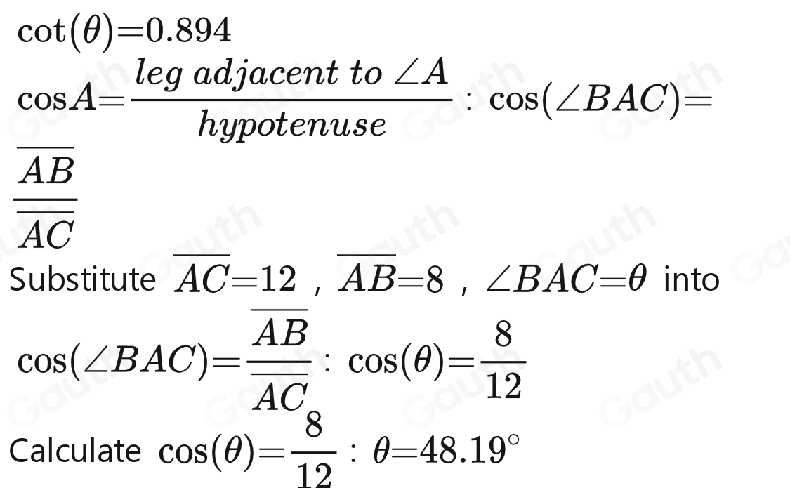 Solved: cosec θ , cos θ and cot θ [Math]