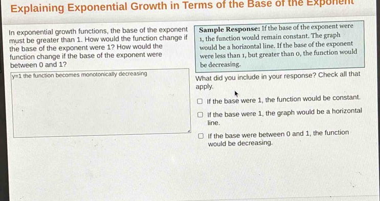 Solved: Explaining Exponential Growth in Terms of the Base of the ...