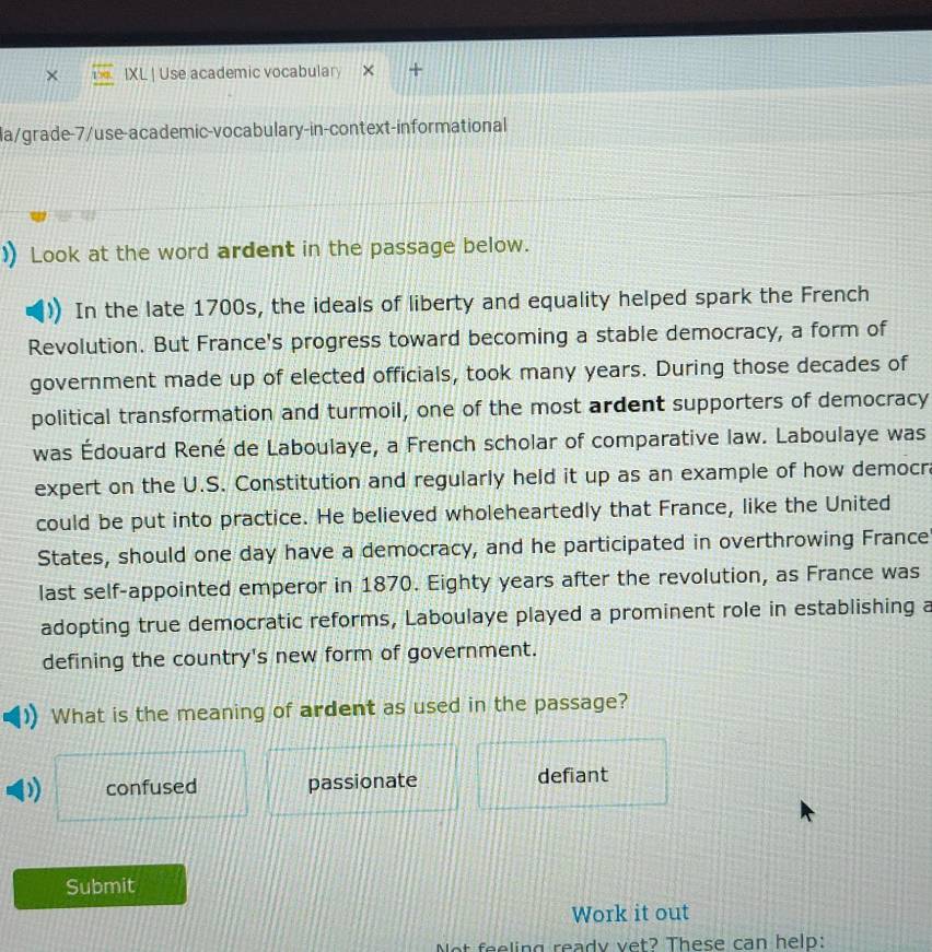 Solved: IXL | Use academic vocabulary la/grade-7/use-academic ...
