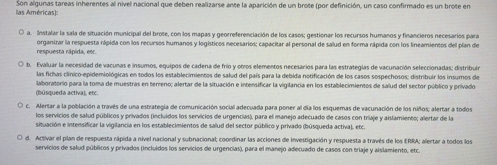 Resuelto:Son algunas tareas inherentes al nivel nacional que deben ...