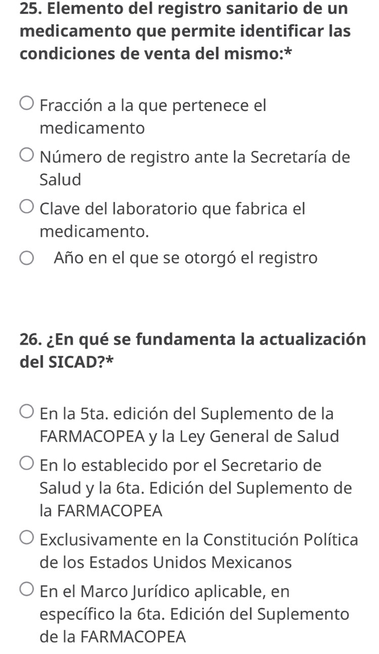 Resuelto:Elemento del registro sanitario de un medicamento que permite ...