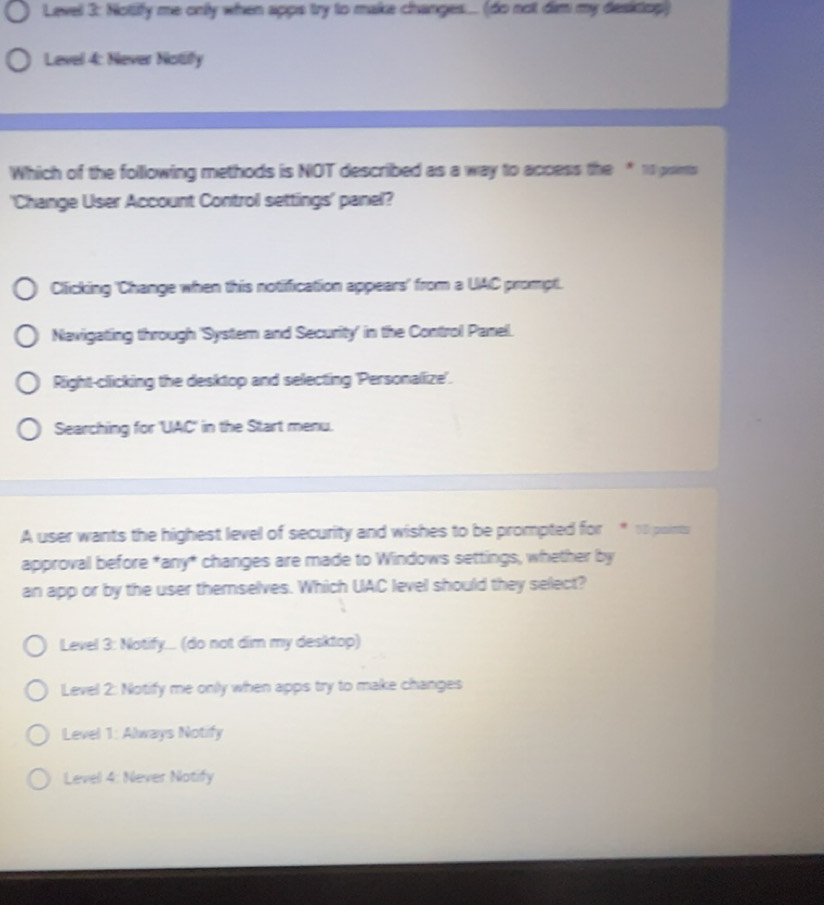 Solved: Level 3: Notify me only when apps try to make changes.... (do ...