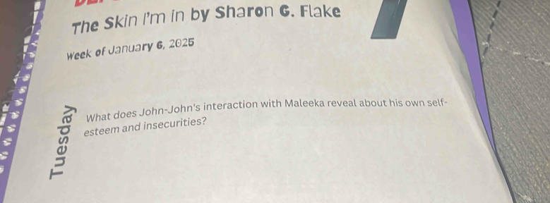 Solved: The Skin I'm in by Sharon G. Flake Week of January 6, 2025 What ...