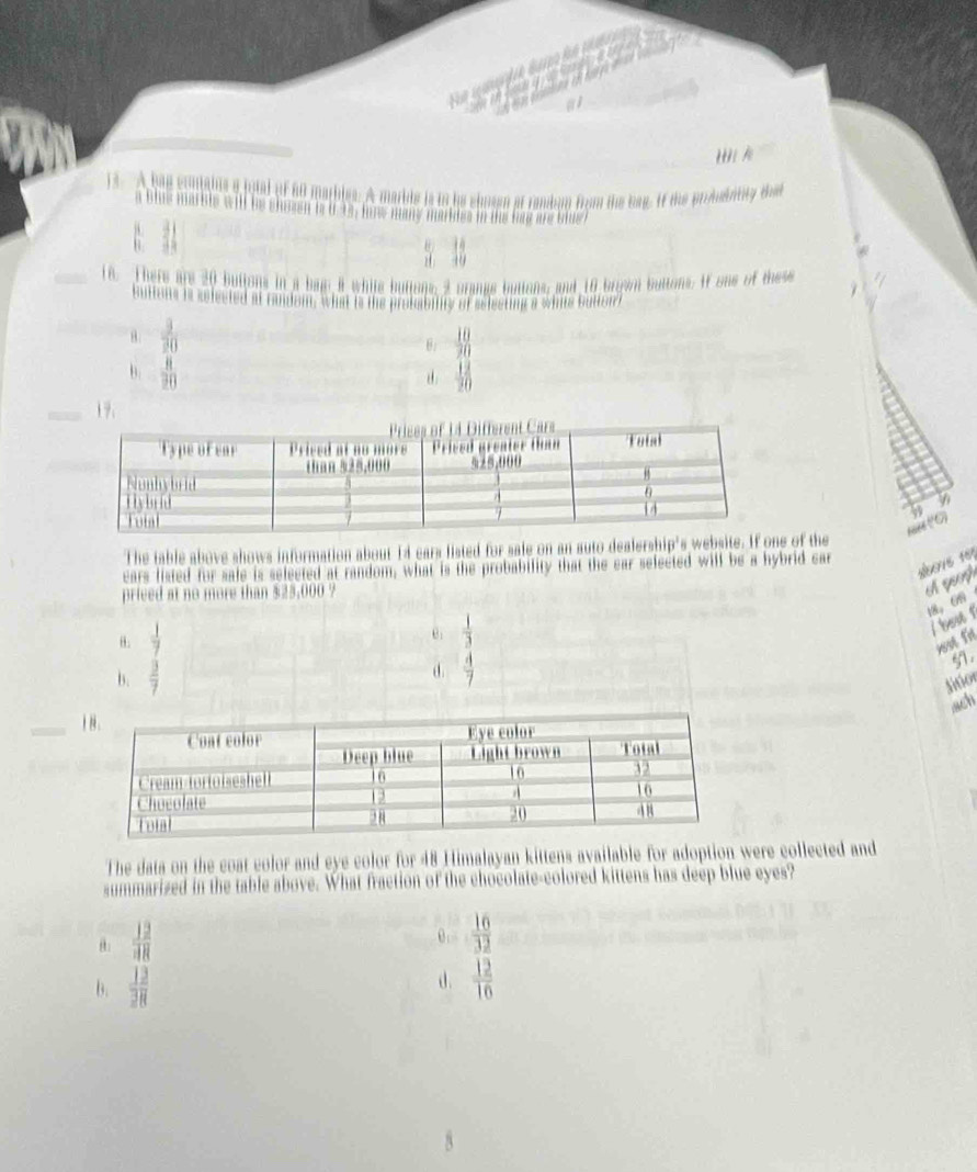 Solved: a '''/ k 1s. A hag crnains a putal of 80 marhles. A maride is ...