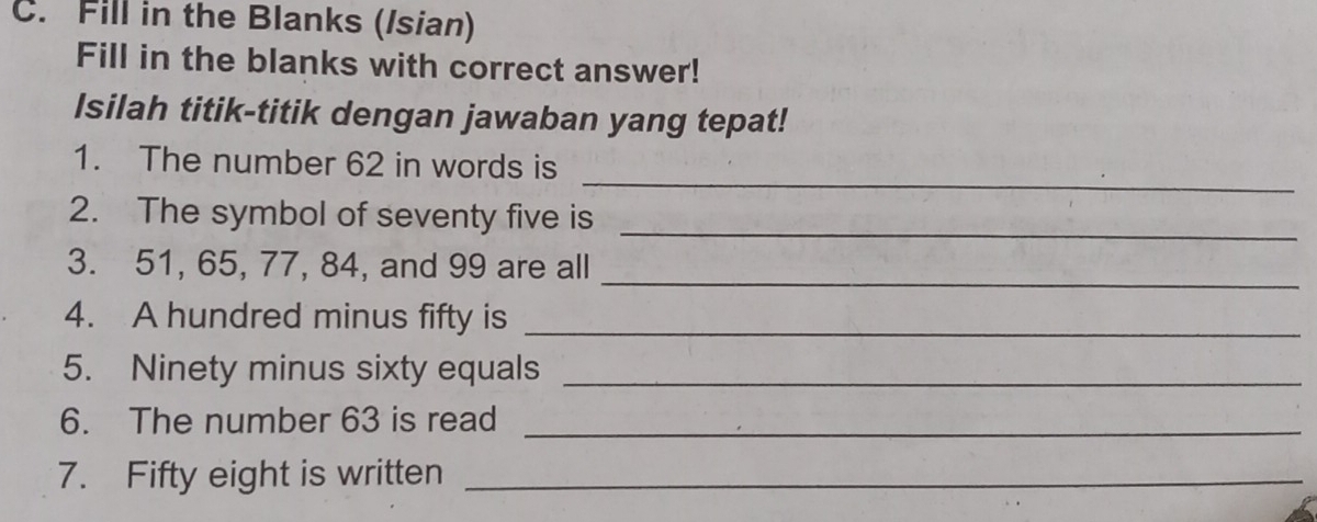 Telah dijawab:Fill in the Blanks (/sian) Fill in the blanks with ...