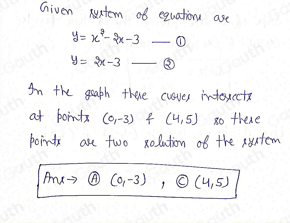 Solved: Stion 9 of 10 Find the solution(s) to the system of equations. Select all that apply. y ...