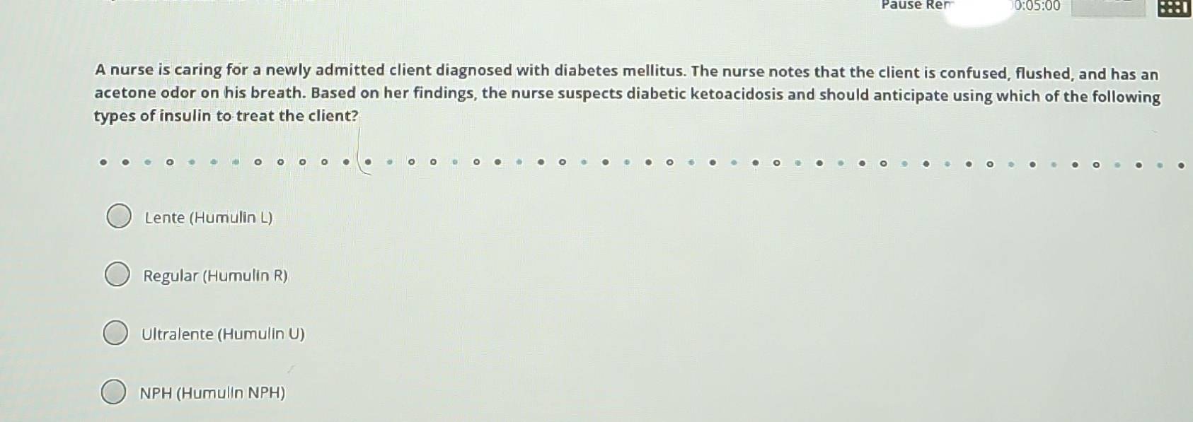 Solved: Pause Rer 0:05:00 A nurse is caring for a newly admitted client ...