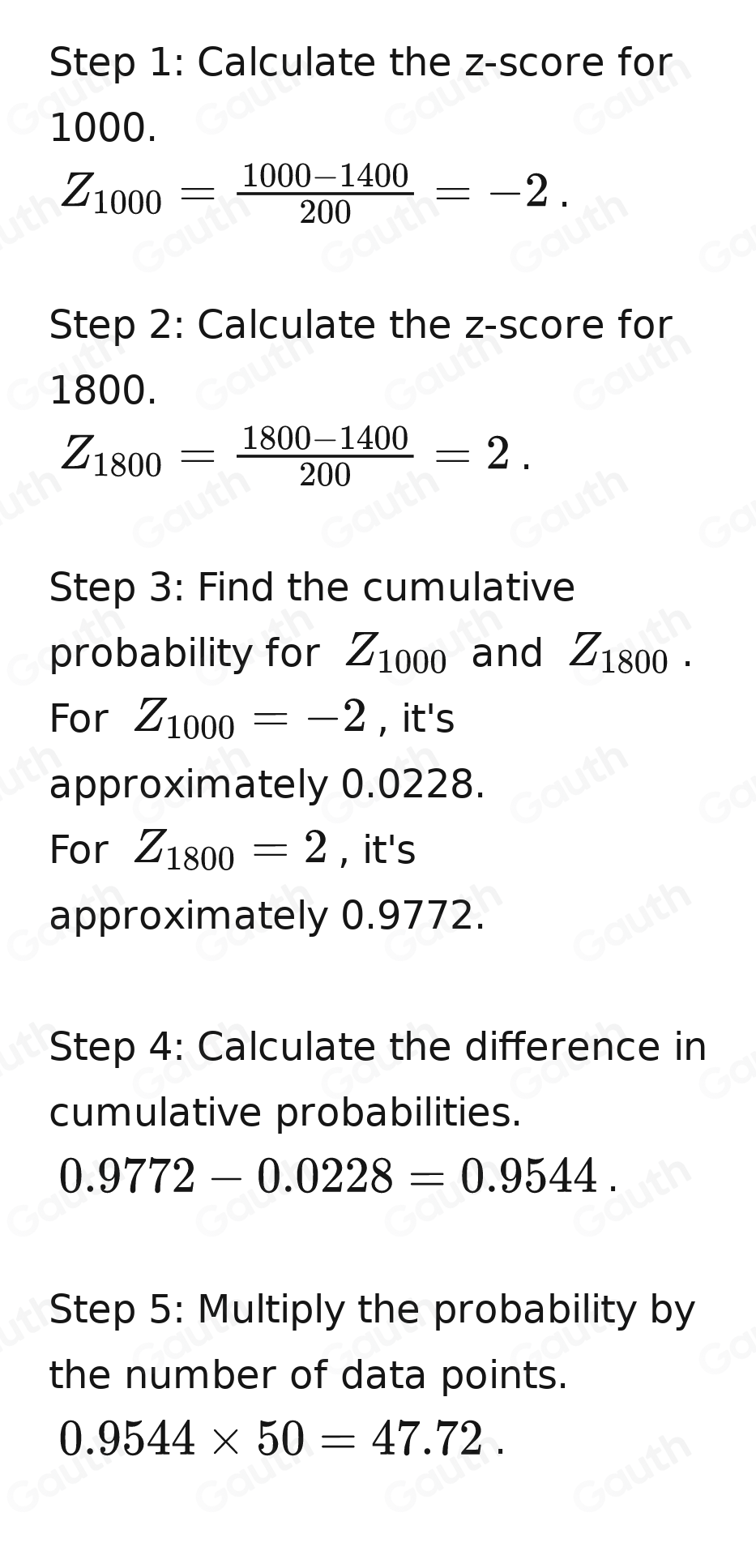 Solved: Mona is given the model N(1400, 200) for a set of 50 data and wants to make some ...
