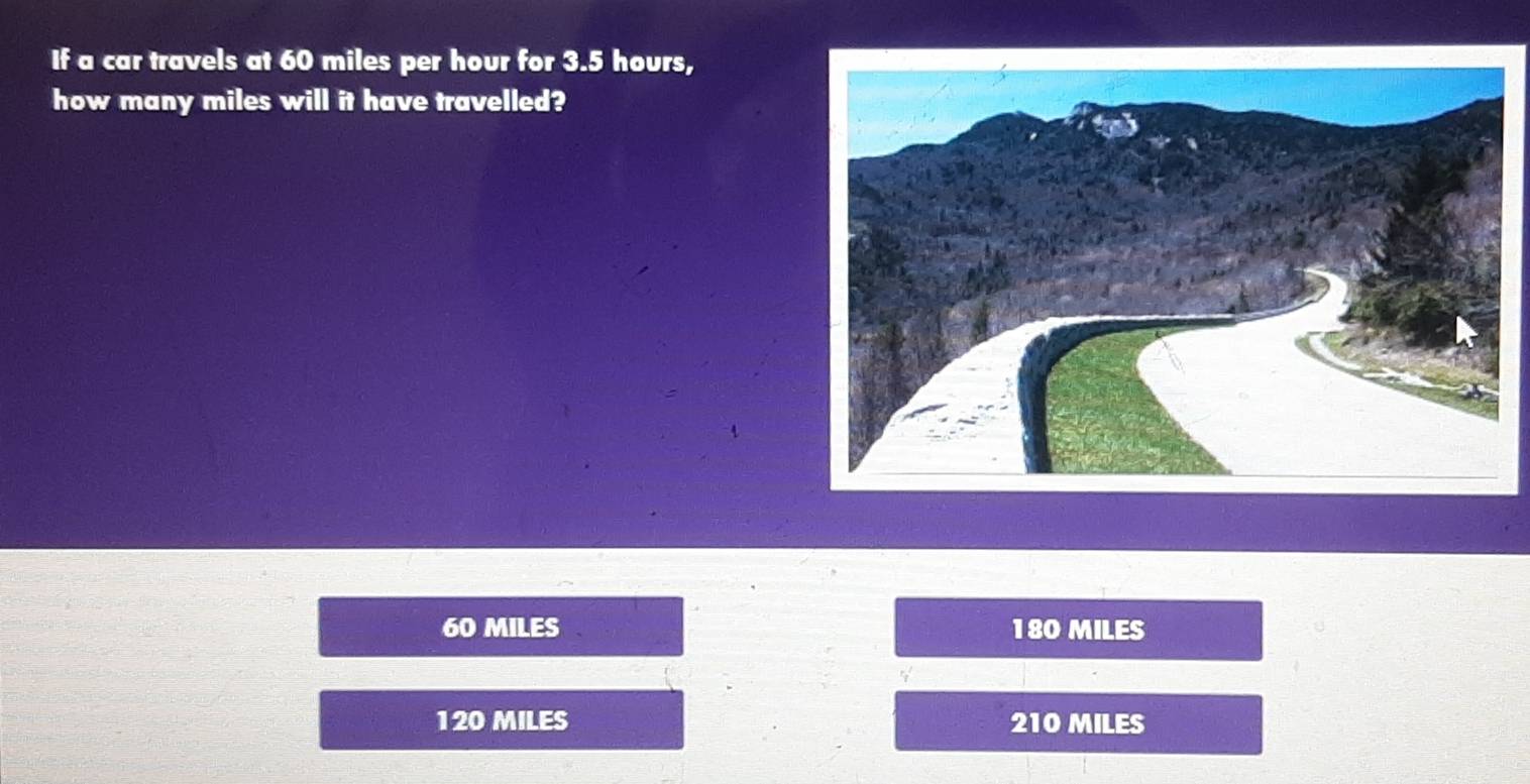 Solved: If a car travels at 60 miles per hour for 3.5 hours, how many ...