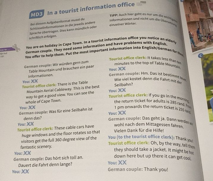 Gelöst:MD3 In a tourist information office TIPP: Auch hier geht es nur ...
