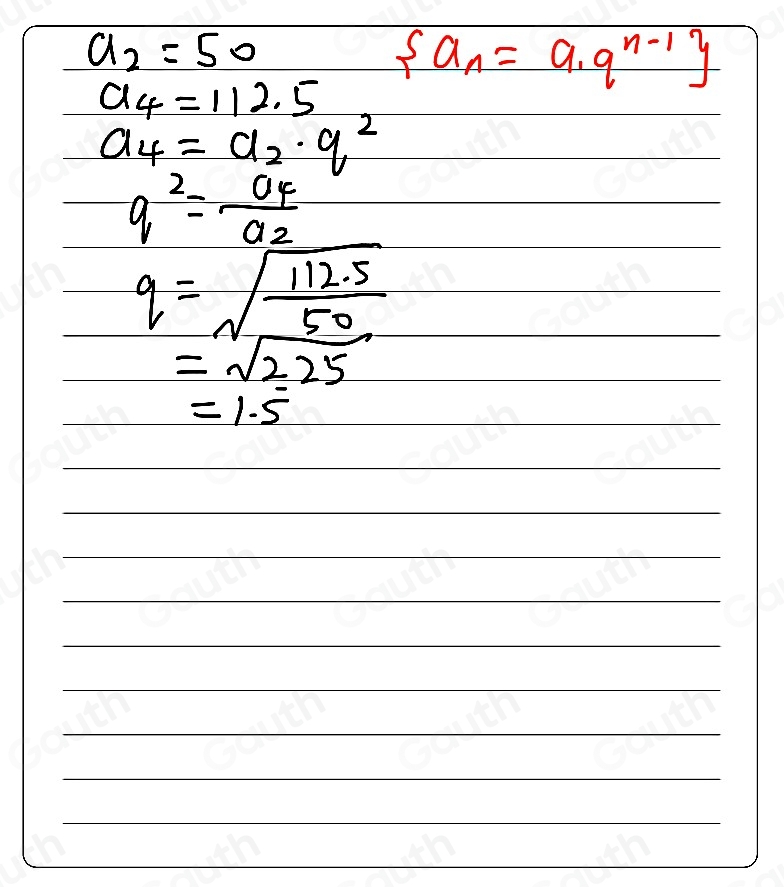 Solved: The second term in a geometric sequence is 50. The fourth term ...