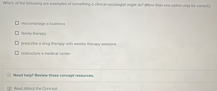 Solved: Which of the following are examples of something a clinical ...