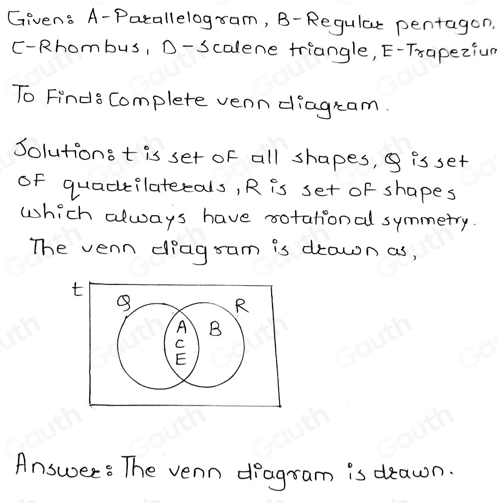 Solved: ( 3 marks available ) Que Here are five shapes, A to E. In the ...