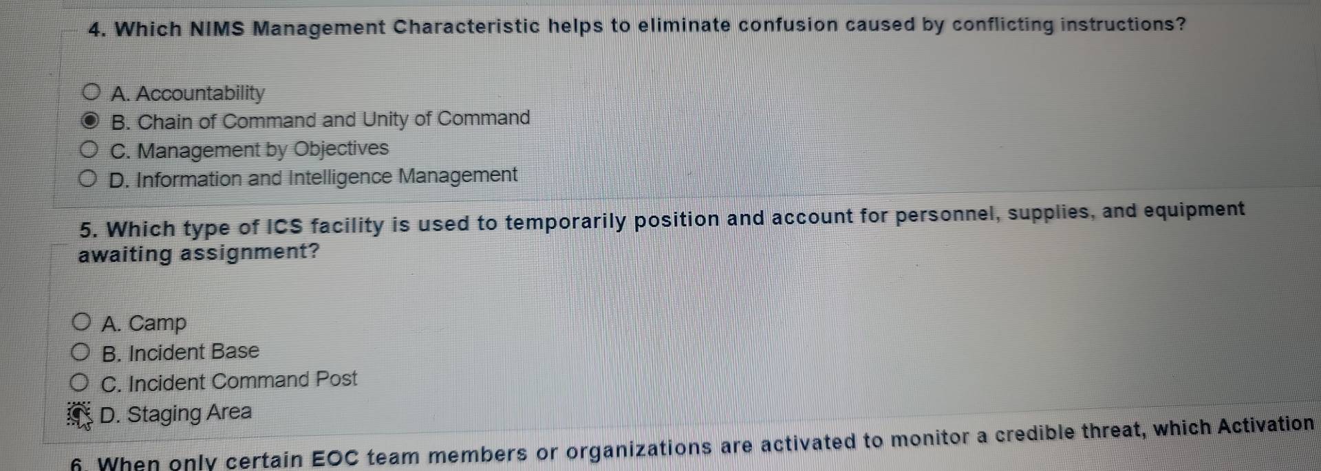 Solved: Which NIMS Management Characteristic helps to eliminate confusion caused by conflicting ...