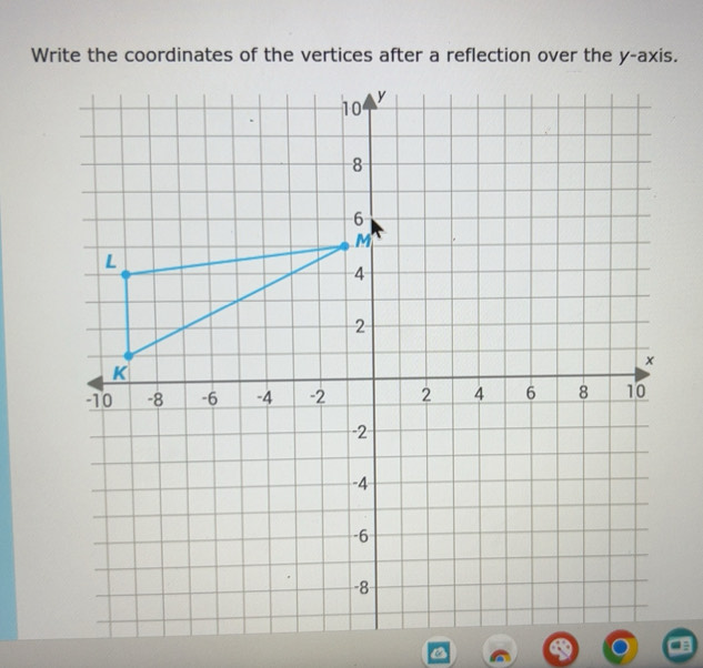 Solved: Write the coordinates of the vertices after a reflection over ...