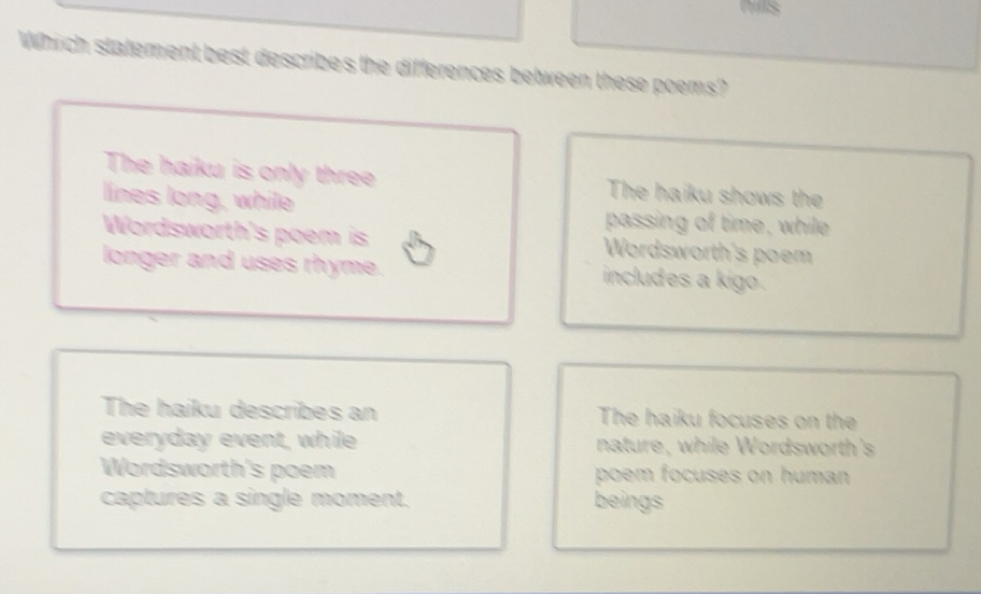 Solved: Which statement best describes the differences between these ...