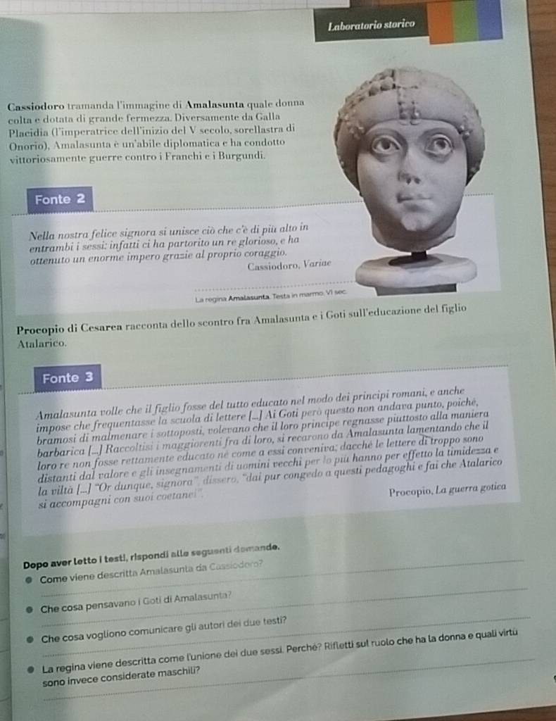 Risolto:Laboratorio storico Cassiodoro tramanda l'immagine di ...