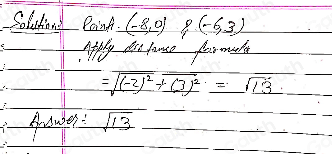 Solved: Find the distance between the two points in simplest radical ...