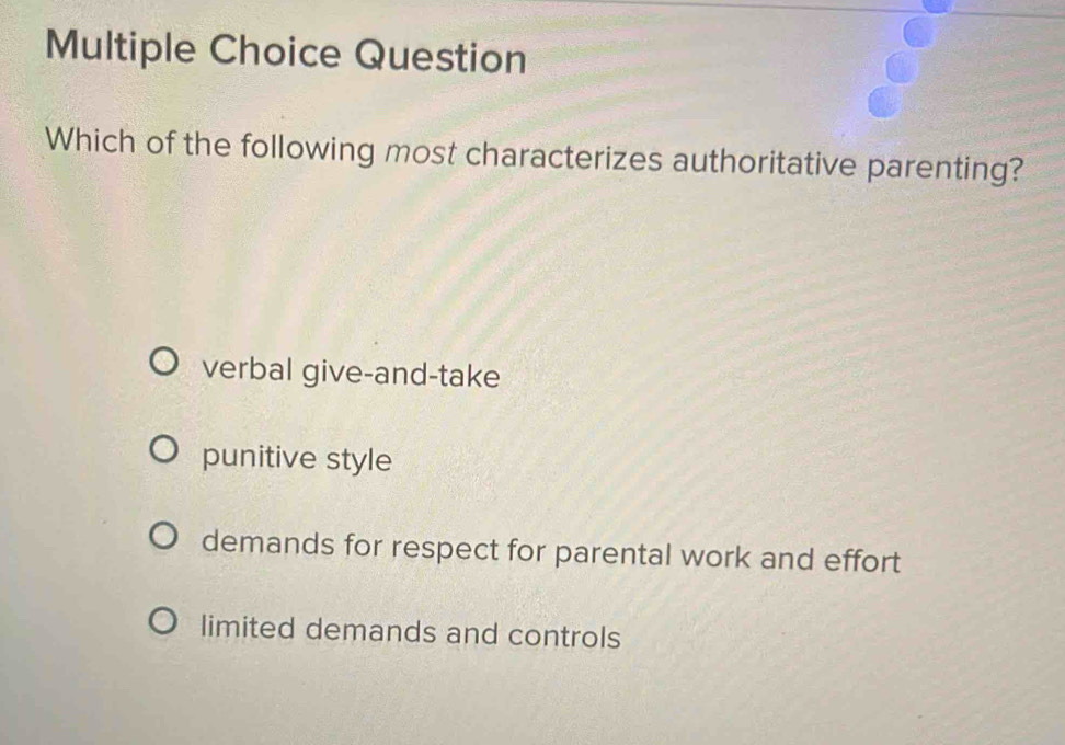 Solved: Question Which of the following most characterizes ...