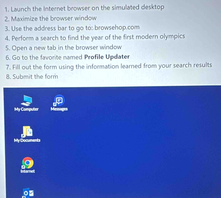 Solved: Launch the Internet browser on the simulated desktop 2 ...